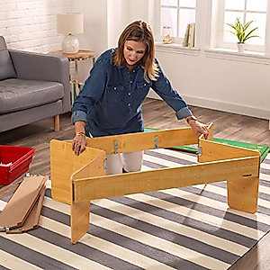 KidKraft Adventure Town Railway Wooden Train Set & Table with EZ Kraft Assembly™ with 120 Accessories and Storage Bins, Gift for Ages 3+