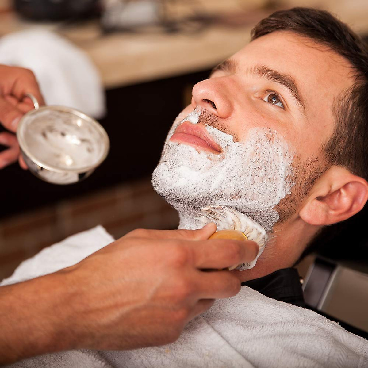 Shaving Brushes,DaKuan 2 Packs Wooden Handle Shaving Brushes,Luxury Professional Hair Salon Tool for Men