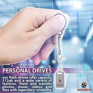 USB Flash Drive Mini | 512 GB Memory Stick | USB 2.0 Flash Drive | Metal Casing | Portable Thumb Drive | Lightweight with Large Capacity | Reliable and Stable Storage Capacity | Supports All OS |