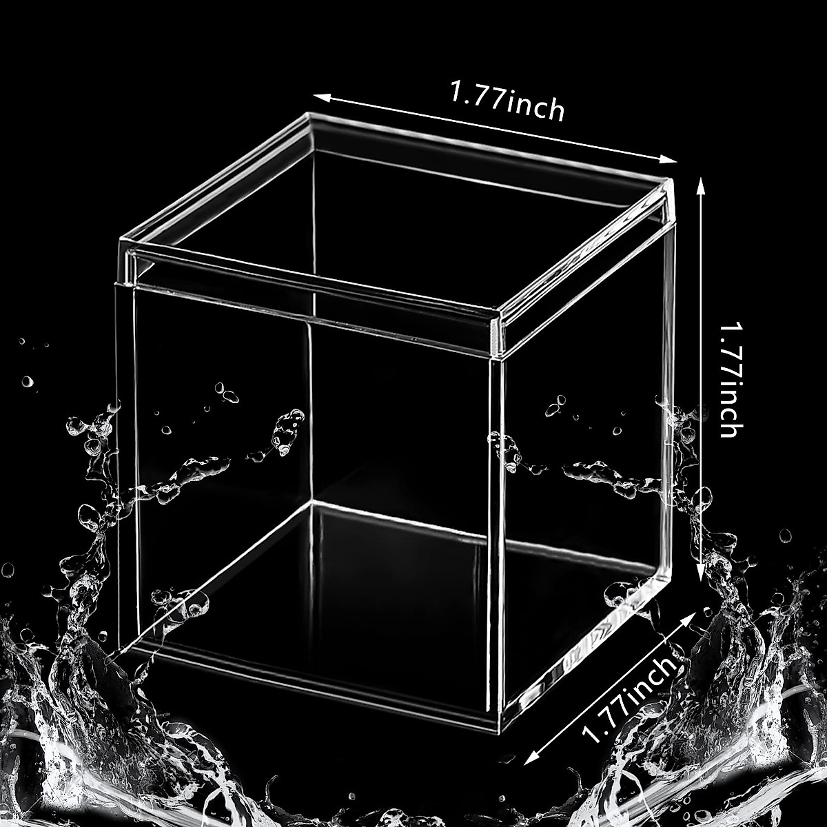 Blulu 8 Pieces Clear Acrylic Plastic Jewelry Box Mini Storage Box Mini Cube Containers with Lids Storage Candy Box for Candy Pill and Tiny Jewelry(Square,1.77 x 1.77 x 1.77 Inch)