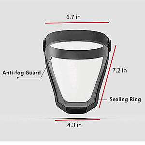 TRIrunpdl 2 Pack Clear Full Safety Face Shield for Adults Women Men, Adjustable & Reusable Super Protective Face Shields with Super Lightweight, High-Definition, Anti-Fog Red