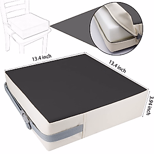 Eiury Toddler Dining Table Booster seat, PU Washable Waterproof Double seat Belt Non-Slip Bottom Booster seat for Dining Toddler, Portable Travel Increase Cushion