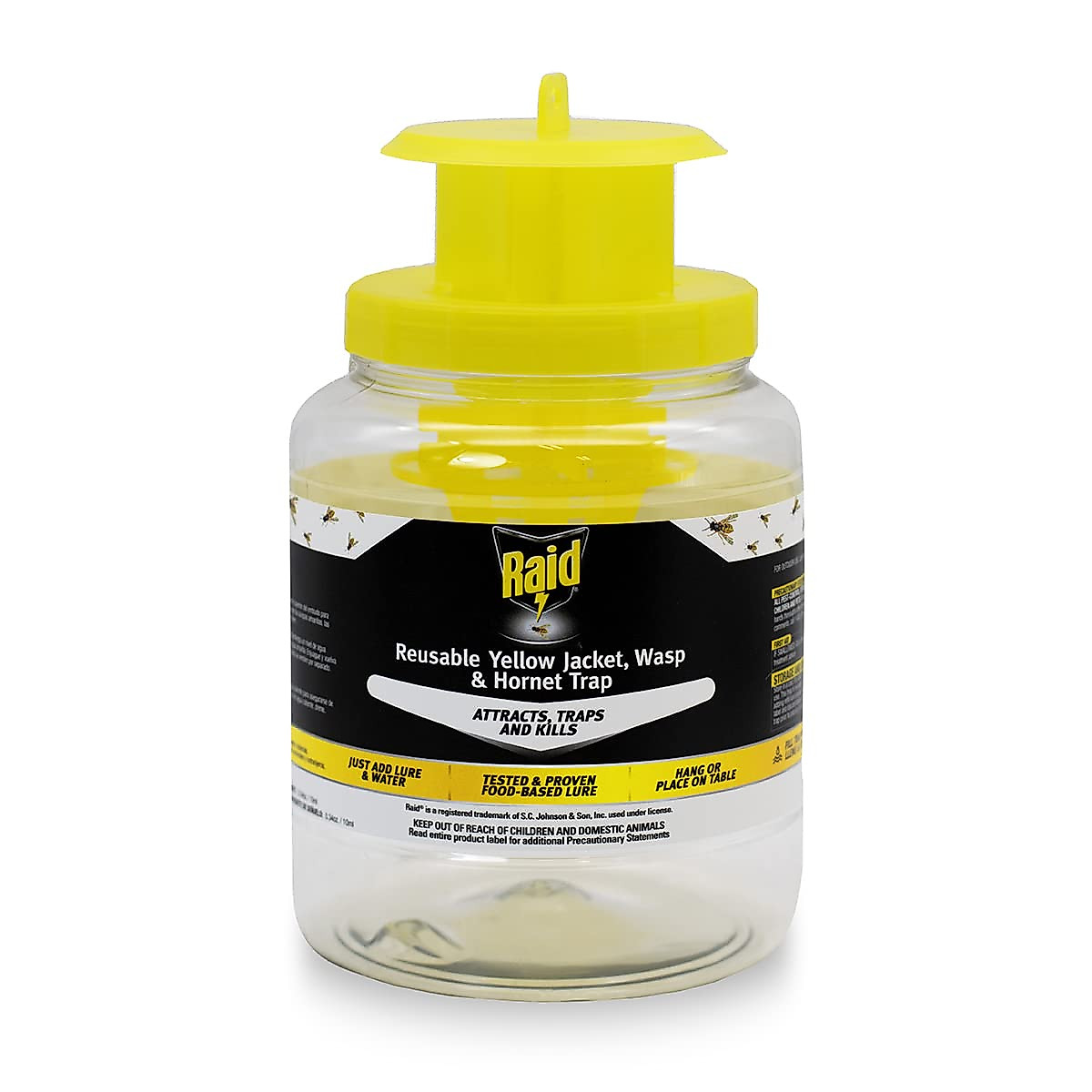 Raid Reusable Yellow Jacket, Wasp & Hornet Trap, Hanging Wasp Trap