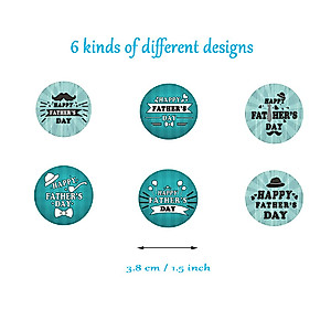 Happy Father's Day Stickers 1.5 Inch Envelope Seals Labels for Dad Birthday Party Favors Gift Card Cookie Dessert Cupcake Decoration Gift Bags Packaging 500pcs 6 Kinds of Design