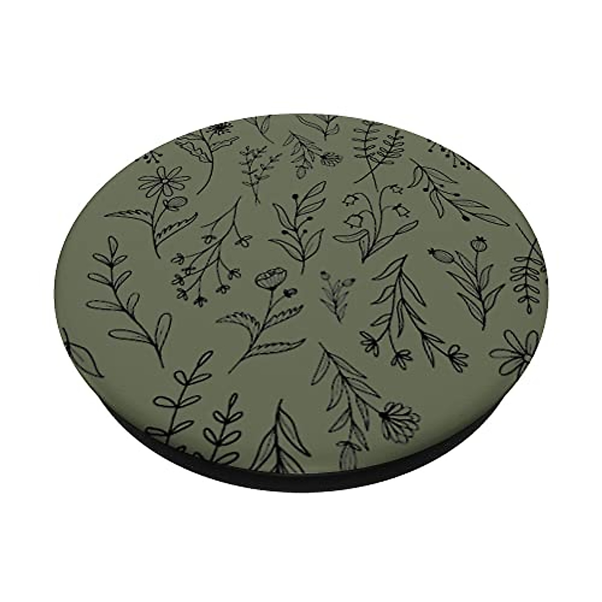 Olive Green Wildflower Floral Flower Pattern PopSockets Swappable PopGrip