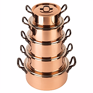 Cuisine Romefort | tinned copper pot with cast iron handles and lid | traditional stockpot made of solid copper | stewpot from France ideal for soups and stews 3.2 qt