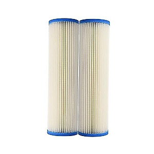 Tier1 20 Micron 10 Inch x 2.5 Inch | 2-Pack Pleated Cellulose Whole House Sediment Water Filter Replacement Cartridge | Compatible with American Plumber W20CLA, GE FXWPC, S1A-D, Home Water Filter