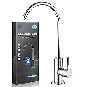 ESOW Kitchen Water Filter Faucet, 100% Lead-Free Drinking Water Faucet Fits Most Reverse Osmosis Units or Water Filtration System in Non-Air Gap, Stainless Steel 304 Body Polished Chrome Finish