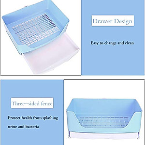 Hamiledyi Rabbit Cage Litter Box with Drawer Large Toilet Trainer Potty Corner Pet Pan for Adult Hamster, Guinea Pig, Ferret, Chinchilla and Other Animals