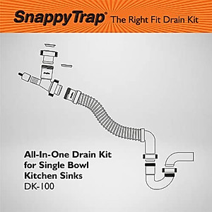 Snappy Trap 1 1/2" Drain Kit for Single Kitchen Sinks, Bar Sinks and Laundry Sinks