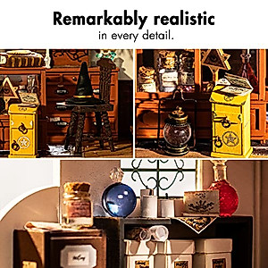 Rolife DIY Miniature House Kits, Tiny House for Adults to Build, Mayberry Street Miniature Model Kits with Lights, DIY Crafts/Birthday Gifts/Home Decor for Family and Friends (Kiki's Magic Emporium)