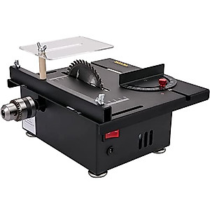 VEVOR Mini Table Saw, 96W Hobby Table Saw for Woodworking, 0-90 Angle Cutting Portable DIY Saw, 7-Level Speed Adjustable Multifunctional Table Saws, 1.3in Cutting Depth (Cutting/Polishing Set)
