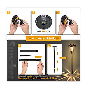 SUNCKET Solar Garden Lights, Yard Solar Outdoor Lights 6 Pack, IP65 Waterproof Auto On/Off Long Lasting Lighting Solar Powered Landscape Lights for Yard Walkway Driveway Lawn