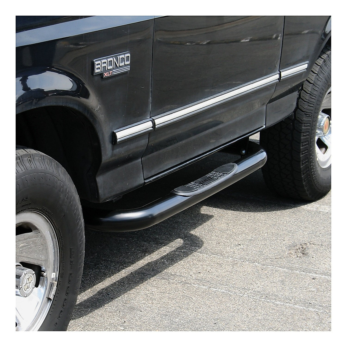 ARIES 203001 3-Inch Round Black Steel Nerf Bars, No-Drill, Select Ford Bronco, F-150