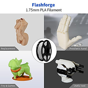 Flashforge PLA Filament 1.75mm, 3D Printer Filaments 0.5kg Spool-Dimensional Accuracy +/- 0.02mm for Adventurer 3 Series (Black)