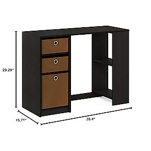 FURINNO Computer Study Writing Desk, Espresso, Model:15110EXBR