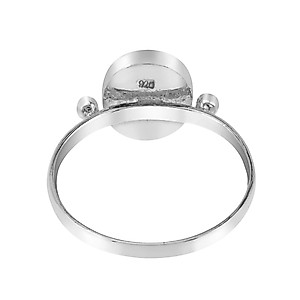 AeraVida Simply Stunning Oval Shaped White Mother of Pearl .925 Sterling Silver Ring | Classic Wedding Rings For Women | Casual Comfort Fit Silver Rings for Women | Gift for Women (10)