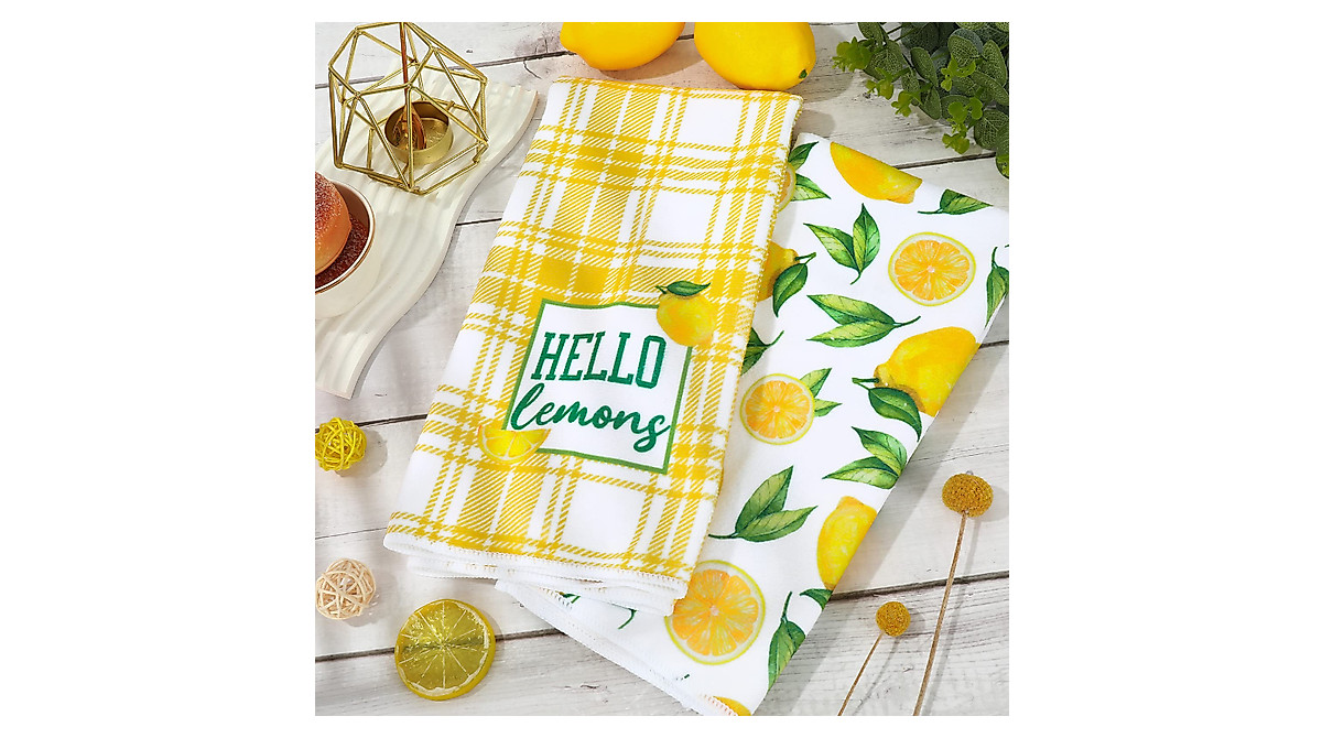 Lemon Kitchen Towels Set of 2 - AnyDesign