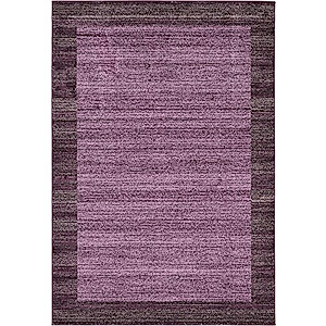 Unique Loom Del Mar Collection Area Rug-Transitional Inspired with Modern Contemporary Design, 6' 0 x 9' 0 Rectangular, Violet/Ivory