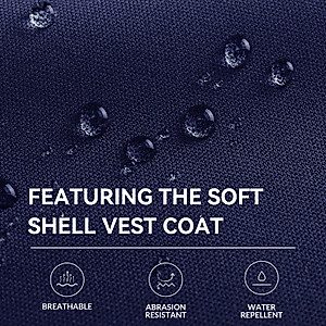 baleaf Women's Lightweight Vest Softshell Sleeveless Jacket Windproof Stand Collar with Zipper Pockets Running Hiking Golf Navy Blue L