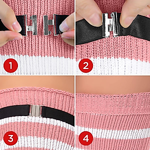 Littleforbig Plus Size Thigh High Long Striped Cable Knitted Stockings - Pink