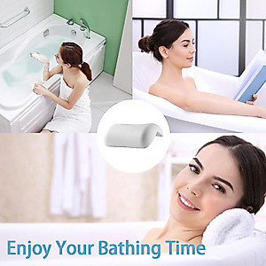 Bath Pillow for tub, Waterproof Bath Pillows for tub Neck and Head Support, Comfortable Bath tub Pillow headrest for Soaking, Spa, Tub Pillow for Bath Accessories with Strong Non-Slip Suction Cups