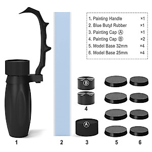 WH01 Painting Handle for Wargame Miniautres with Model Bases (Black)