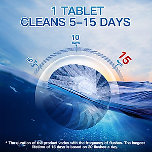 Vacplus Automatic Toilet Bowl Cleaner Tablets, Bathroom Toilet Tank Cleaner (12 PACK), VA-T165