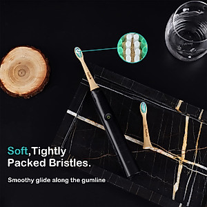 Bamboo Replacement Toothbrush Heads - FSC Certified and PETA Approved, 4 Count (Fits Most Philips Electric Toothbrushes)