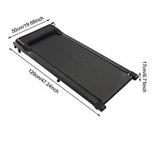 Under Desk Treadmill 2 in 1 Electric Treadmill Walking Pad Treadmill Portable Treadmill with Led Display Remote Control, Walking Jogging for Home Office (Black)