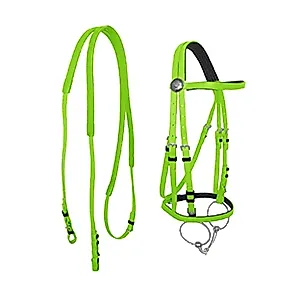N/A Large Harness Stainless Steel Hollow Mouth Armature Horse Riding Bridle Racing Equestrian Equipment Rope (Color : Green)