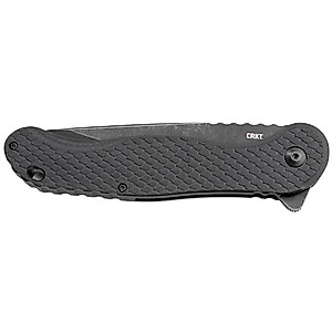CRKT Taco Viper Folding Pocket Knife: Assisted Opening EDC, Veff Serrations, Liner Lock, Glass-Reinforced Nylon Handle, Deep Carry Pocket Clip 2267, Black