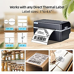 vretti Bluetooth Thermal Label Printer, Wireless 4x6 Shipping Label Printer, 152mm/s Destop Barcode Label Printer for Shipping Packages, Small Business, Amazon,Windows, Mac