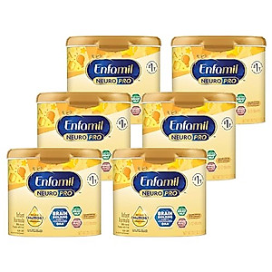 Enfamil NeuroPro Baby Formula, Milk-Based Infant Nutrition, MFGM* 5-Year Benefit, Expert-Recommended Brain-Building Omega-3 DHA, Exclusive HuMO6 Immune Blend, Non-GMO, 124.2 oz​