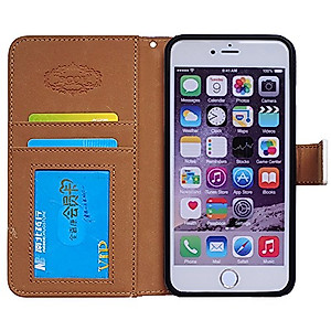 iPod Touch 7 Case,iPod Touch 6 Case,Bcov Green Cat Yellow Cat Wallet Flip Leather Cover Case with Credit Card ID Card Slot Holder Kickstand for iPod Touch 7/6/5