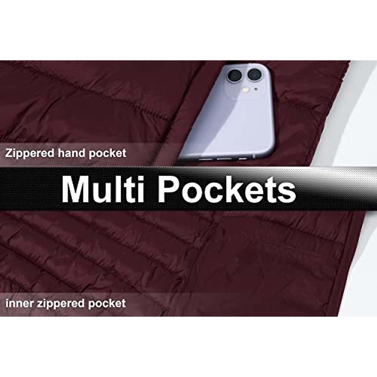 TACVASEN Hooded Down Jackets For Men Quilted Jackets Lightweight Jackets Skiing Jackets Windproof Jackets Water-Resistant Jackets Winter Coat