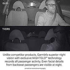 Garmin Dash Cam Tandem, Front and Rear Dual-lens Dash Camera With Interior Night Vision, Two 180-degree Lenses, Front-Facing Lens with 1440p, Interior-Facing Lens with 720p