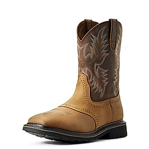 Ariat Mens Sierra Wide Square Toe Work Boot Aged Bark 8 Wide