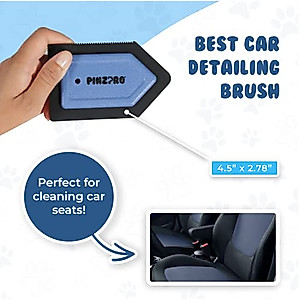 Pet Hair Remover + Bonus Mini Pet Detailing Brush - Reusable Lint Roller - Cat Hair Remover Roller - PinzPro Dog Hair Remover Set for Carpet, Couch, Bed, Car Seat.