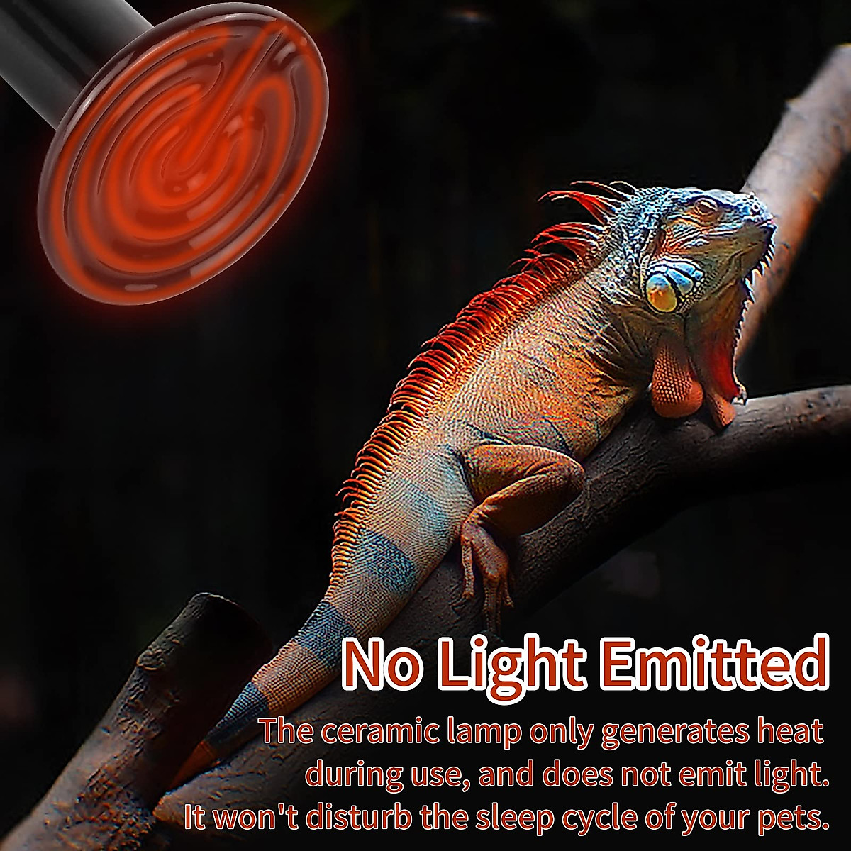 REPTI HOME 75W Ceramic Heat Emitter (2 Pack), Reptile Heat Lamp Bulbs, Ceramic Heater for Amphibian, Pet Brooder Coop, Chicken, Dog, Cat