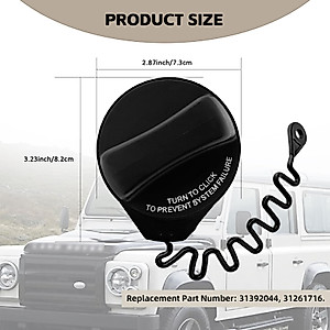 NTNEV Gas Cap Fuel Filler Cap, Gas Cap Compatible with Volvo S60 V60 V70 S80 XC60 XC70 XC90, Replaces OEM Part Number 31392044