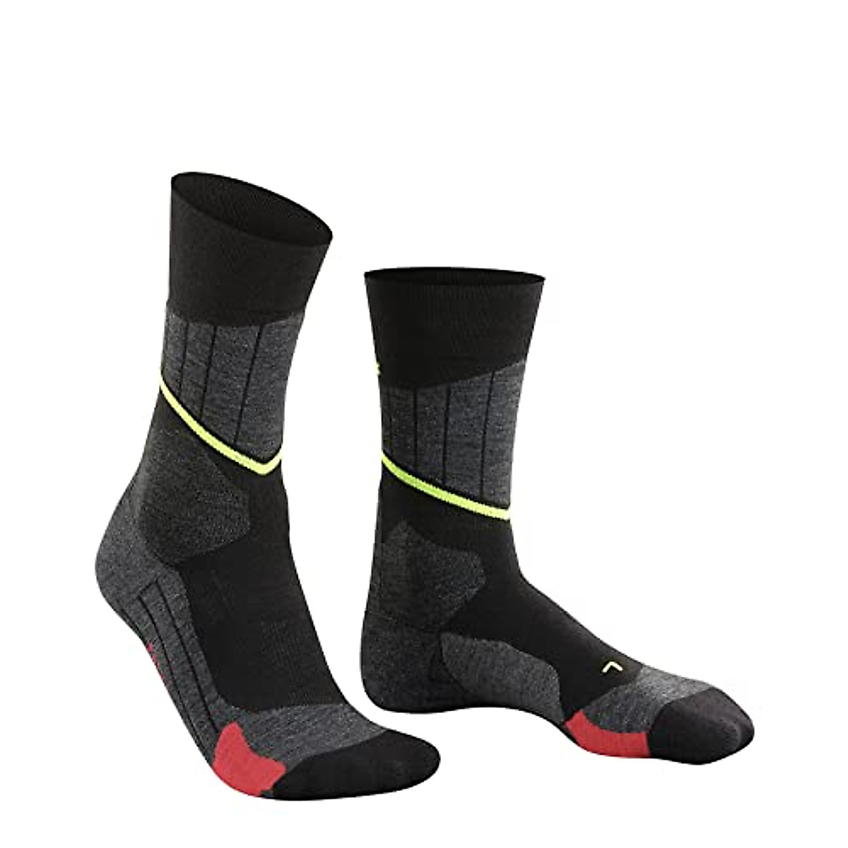 FALKE Men's SC1 Ski Socks, Merino Wool, Mid Calf, Ultra Light Cushion, Breathable Quick Dry, Winter Athletic Sock, Black (Black-Mix 3010), 12.5-13.5, 1 Pair