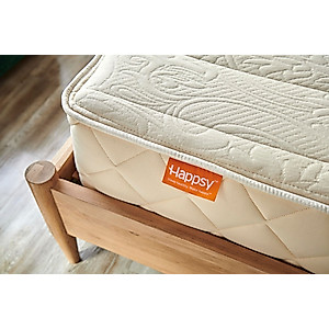 Happsy Organic Twin Mattress - 10 Inch Plush Mattress with Encased Coils - Mattress in Box for Pressure Relief & Comfortable Sleep - Naturally Cooling & Breathable Latex Mattress