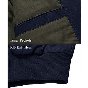 EKLENTSON Men's Cotton Collar Casual Button Military Cargo Jacket Outwear Winter Coat Men Army Jacket Blue