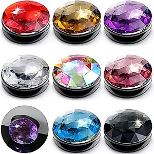 Frienda 8 Pieces Disco Crystal Phone Grip Holder Collapsible Finger Kickstand with Bling Disco Top Self-Adhesive Expanding Stand Universal Electronic Accessories for Phones Tablets