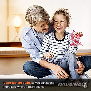 SYLVANIA Double Life Halogen Light Bulb, A19, 75W Equivalent, Efficient 53W, 800 Lumens, Soft White - 4 Pack (50045)