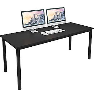 sogesfurniture 62.9 inches Office Desk Computer Desk Gaming Desk Computer Table Sturdy Writing Workstation for Home Office, Black