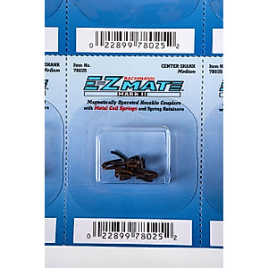 Bachmann Trains - E-Z MATE MARK II COUPLERS - MAGNETIC KNUCKLE COUPLERS with METAL COIL SPRING - CENTER SHANK - MEDIUM (12 pair/card) - HO Scale