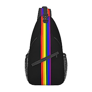 MANQINF LGBT Pride Flag Sling Backpack,Casual Crossbody Shoulder Backpack Adjustable Sling Bag Chest Daypack for Men Women