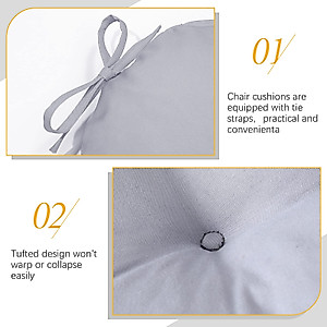 6 Pcs Memory Foam Chair Cushions Kitchen Chair Cushions 16 x 16 x 4 Inch Grey Dining Pad with Ties Memory Foam Cushion Indoor Furniture Seat for Dining Office Room Kitchen Cushion